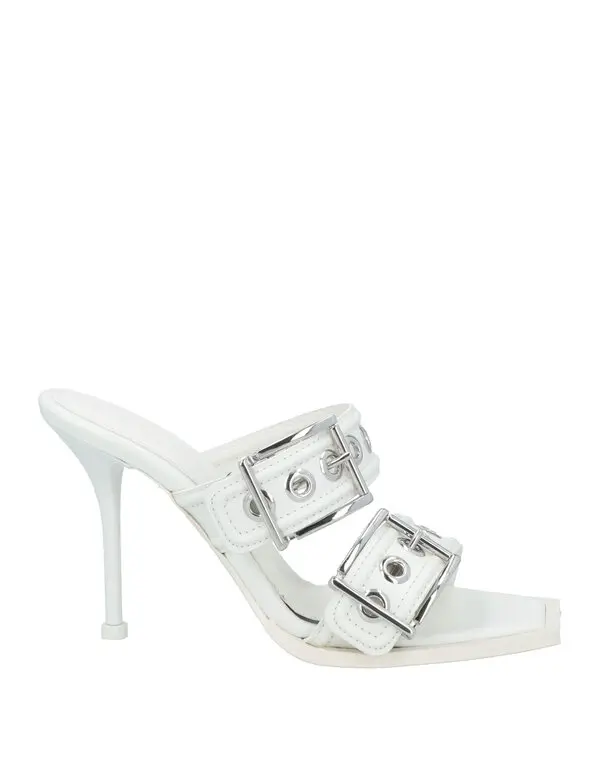 Alexander McQueen Sandals With Metal Appliqués - White