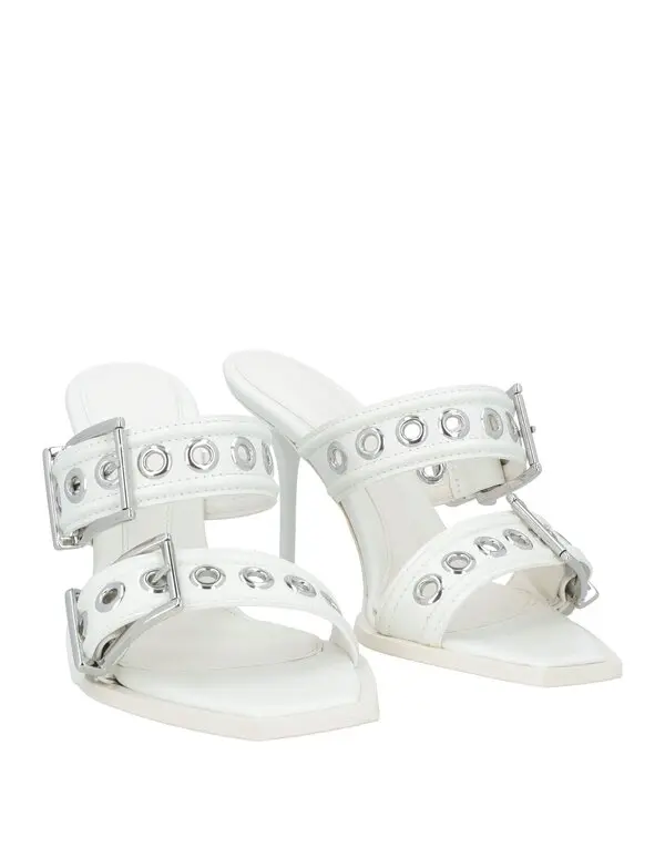 Alexander McQueen Sandals With Metal Appliqués - White