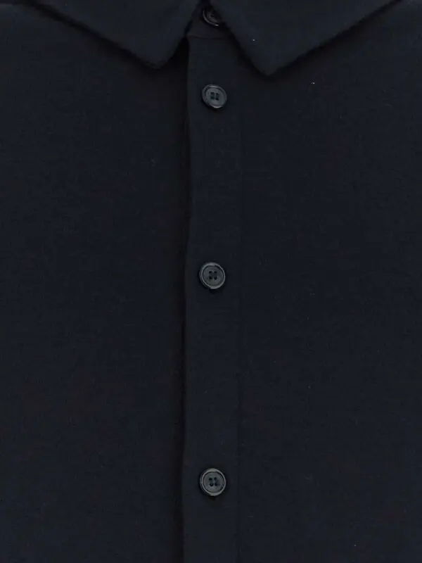 Giorgio Armani Pure Cashmere Knit Shirt With French Collar - Navy