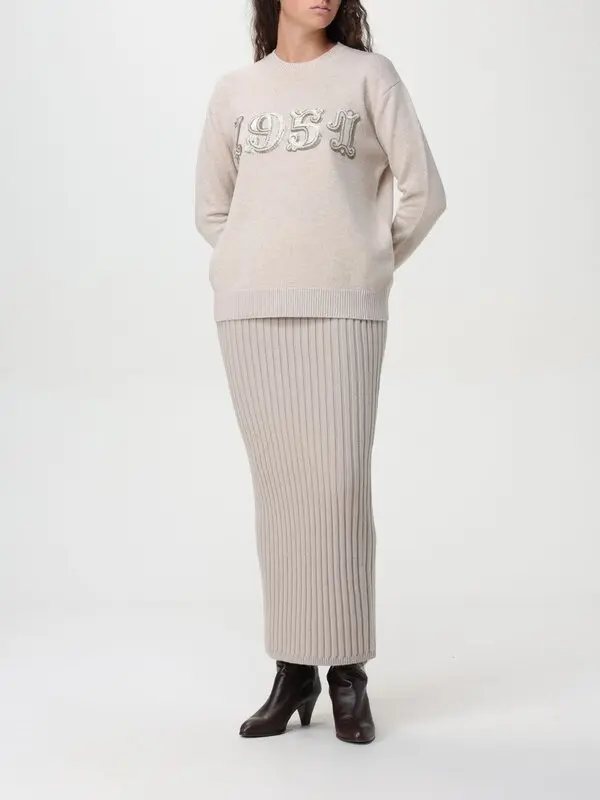 Max Mara 1951" Sequin Embellished Knit Sweater - Beige