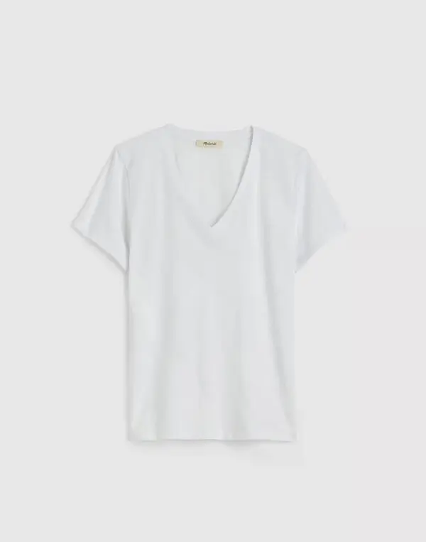 Madewell The Easy V-neck Tee In Soft Slub Jersey - White