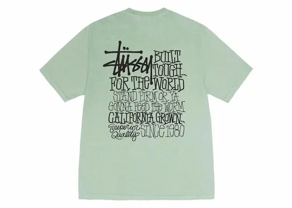 StÜssy California Grown Pigment Dyed Tee Shirt - Granite