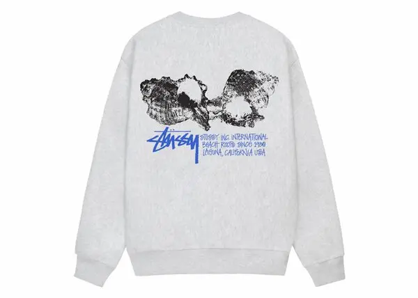 StÜssy Shells Crew - Ash Heather