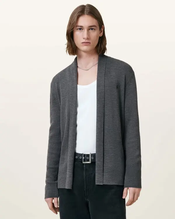 ALLSAINTS Mode Merino Cardigan - Grey