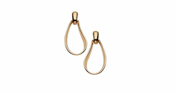 Jennifer Zeuner Jewelry Farah Yellow Gold Plated Hoop Earrings - One-color