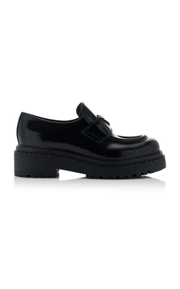 Prada Leather Lug Sole Loafers