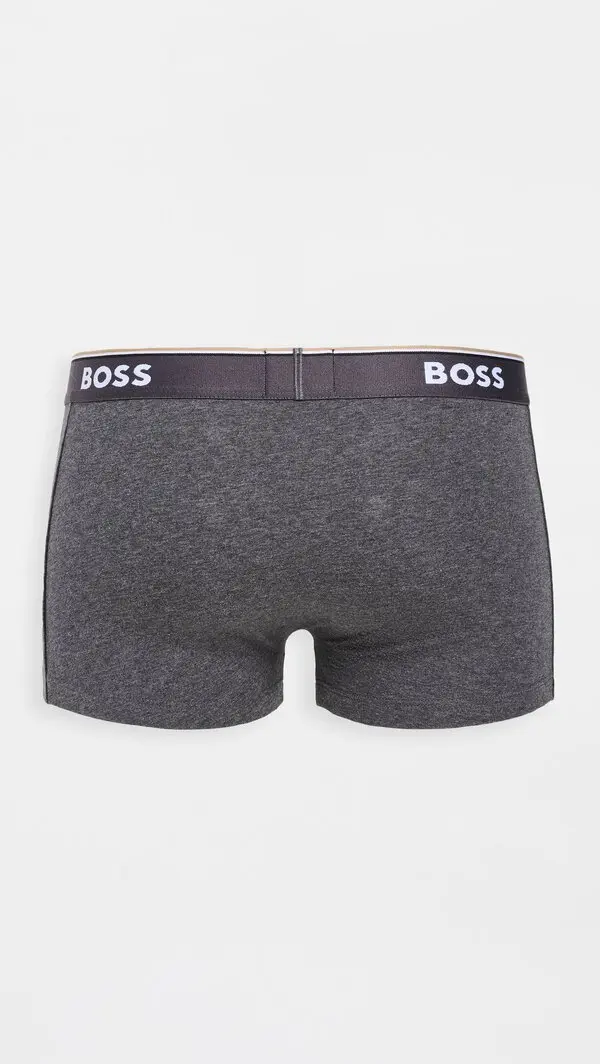 BOSS Stretch Cotton 3 Pack Trunks - Grey
