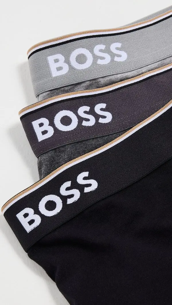 BOSS Stretch Cotton 3 Pack Trunks - Grey