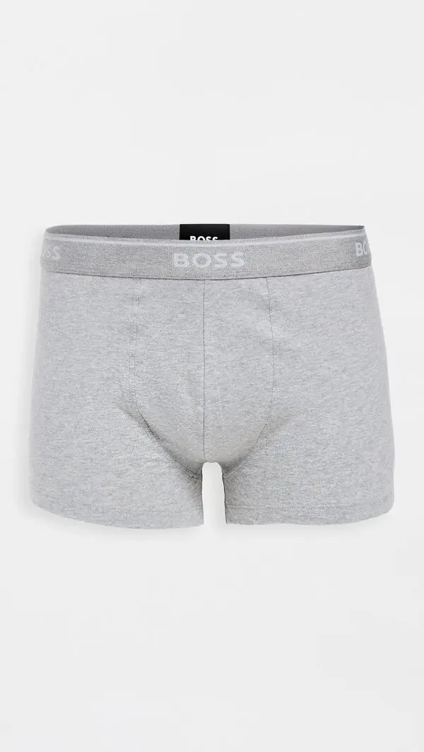BOSS Classic Cotton 3 Pack Trunks - Grey
