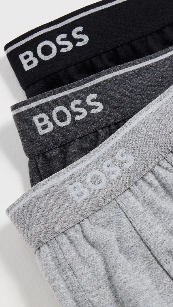 BOSS Classic Cotton 3 Pack Trunks - Grey