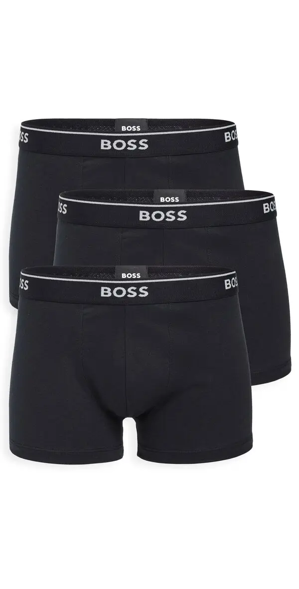 BOSS Classic Cotton 3 Pack Trunks - Black