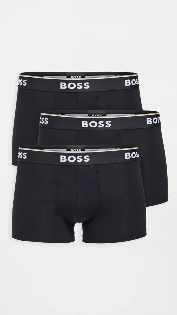 BOSS Stretch Cotton 3 Pack Trunks - Black