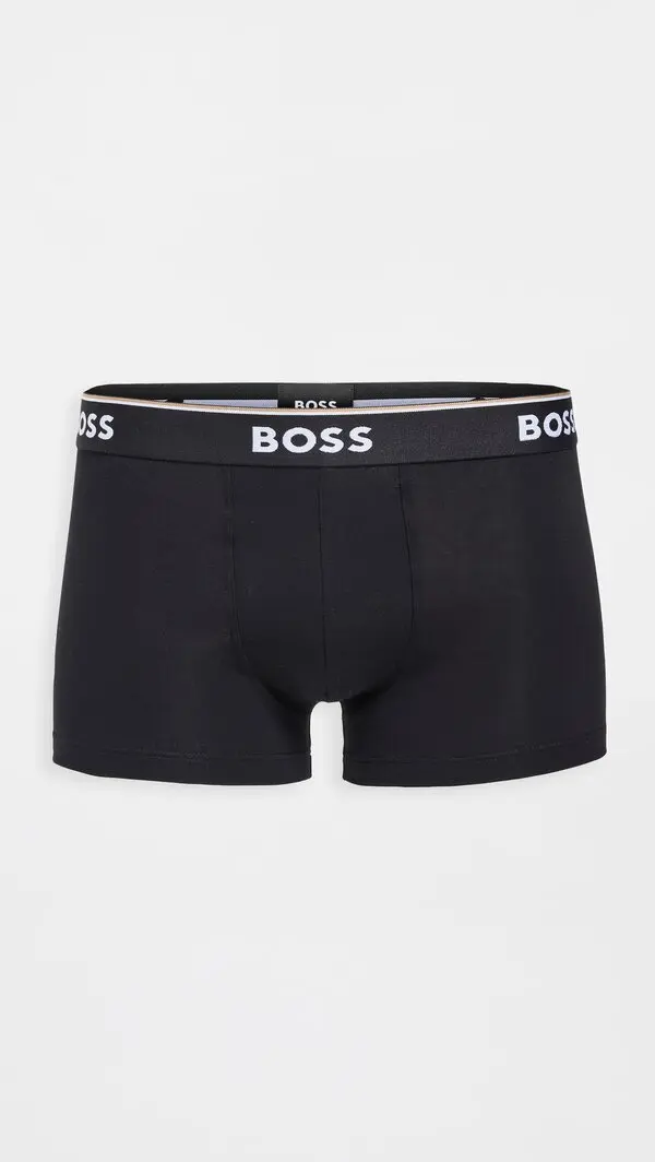 BOSS Stretch Cotton 3 Pack Trunks - Black