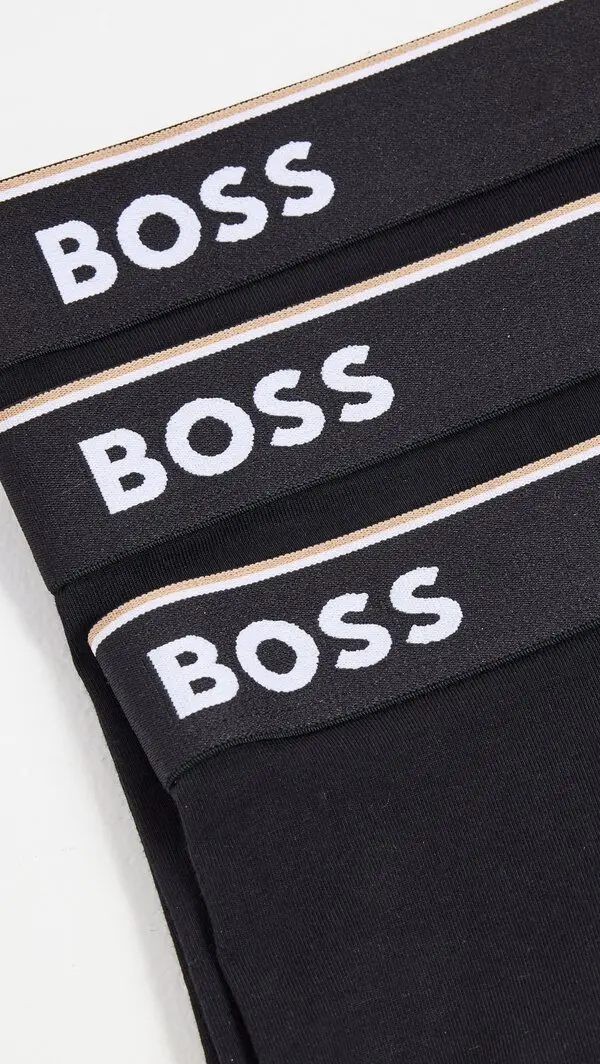 BOSS Stretch Cotton 3 Pack Trunks - Black