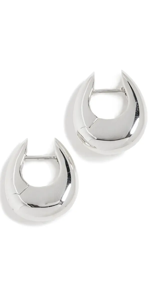 ANNIKA INEZ Small Sloping Hinged Hoop Earrings - Silver