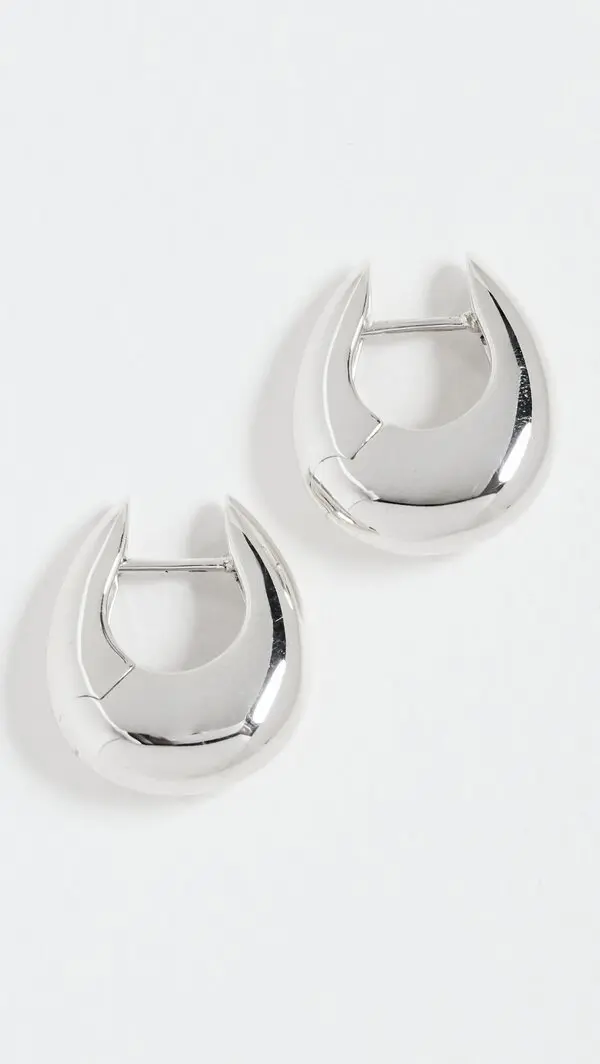 ANNIKA INEZ Small Sloping Hinged Hoop Earrings - Silver