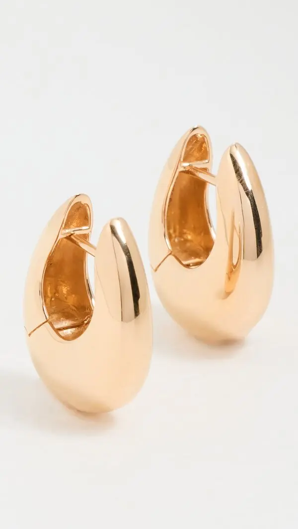 ANNIKA INEZ Small Sloping Vermeil Hoop Earrings - Gold