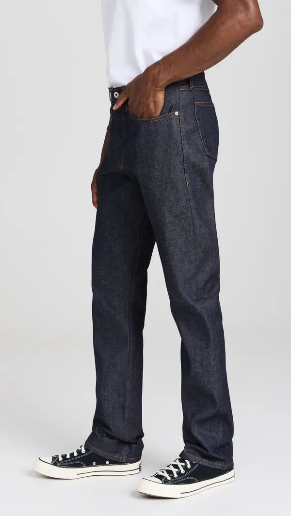 Naked & Famous Denim True Guy Dirty Fade Selvedge Jeans - Indigo/white