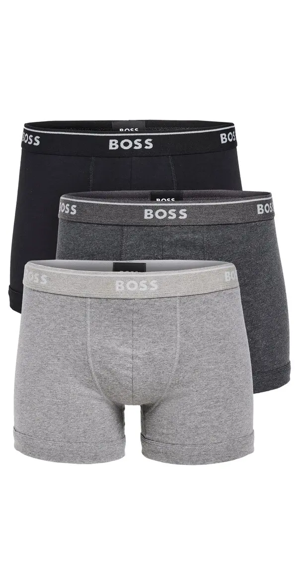 BOSS Classic Cotton Boxer Briefs 3 Pack - Grey