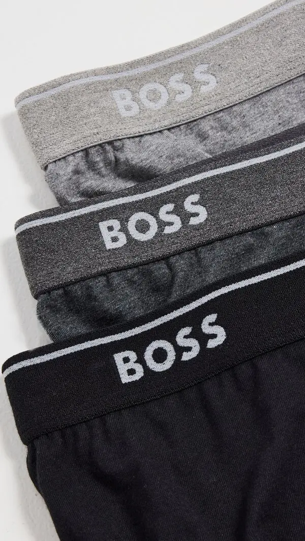 BOSS Classic Cotton Boxer Briefs 3 Pack - Grey