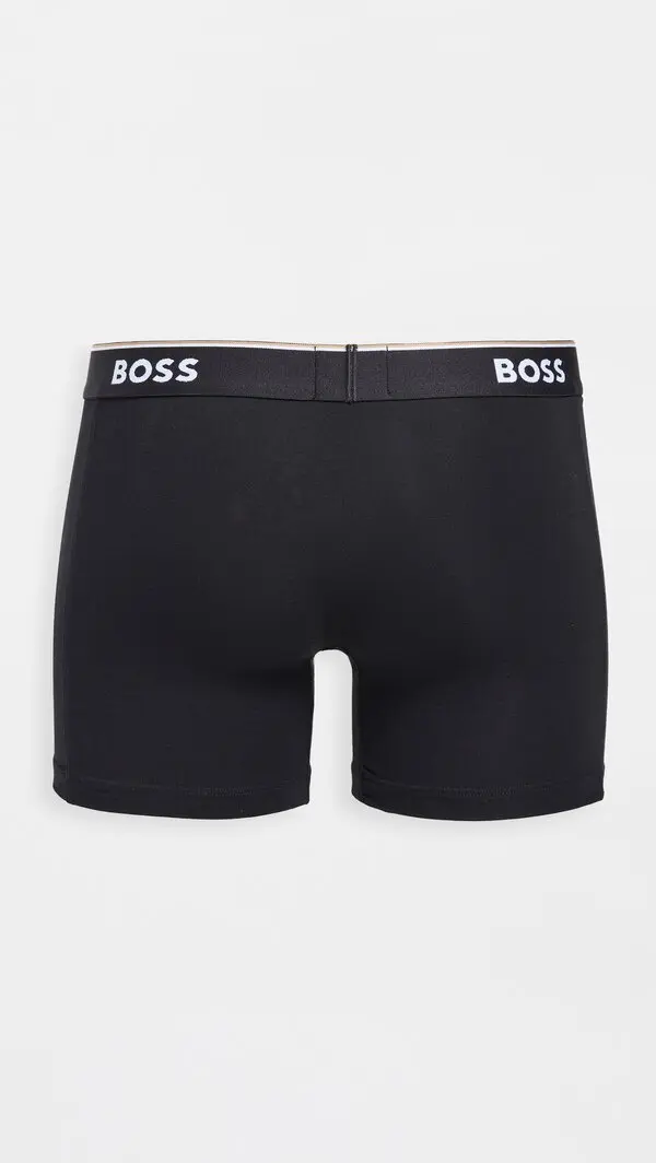 BOSS Stretch Cotton Boxer Briefs 3 Pack - Black