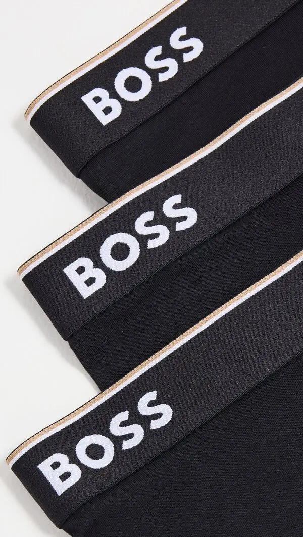 BOSS Stretch Cotton Boxer Briefs 3 Pack - Black