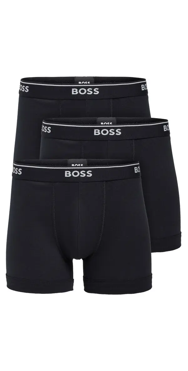 BOSS Classic Cotton 3 Pack Boxer Briefs - Black