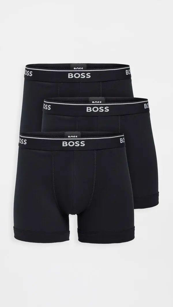 BOSS Classic Cotton 3 Pack Boxer Briefs - Black