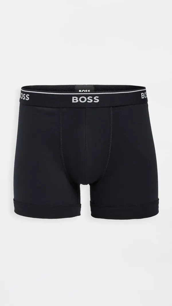 BOSS Classic Cotton 3 Pack Boxer Briefs - Black