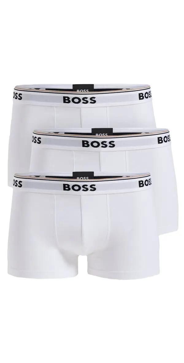 Hugo Boss Stretch Cotton 3 Pack Trunks - White