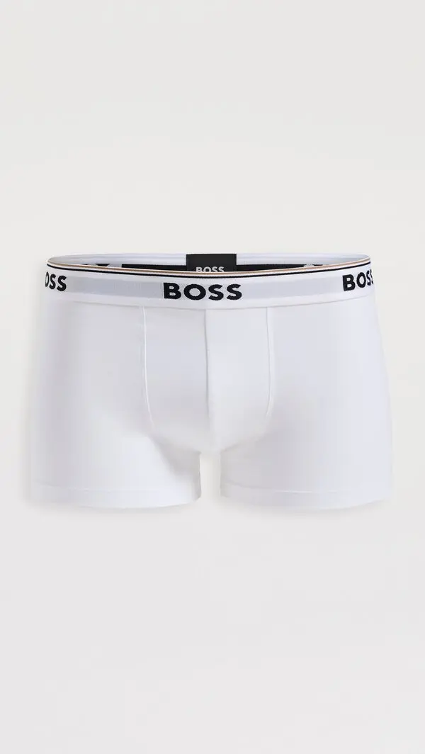 BOSS Stretch Cotton 3 Pack Trunks - White