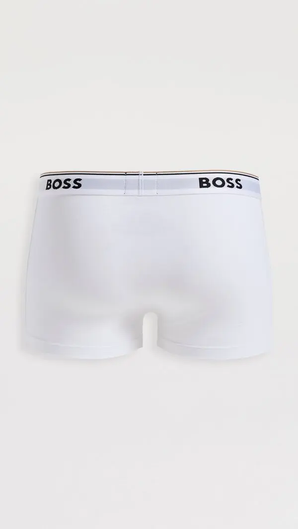 BOSS Stretch Cotton 3 Pack Trunks - White