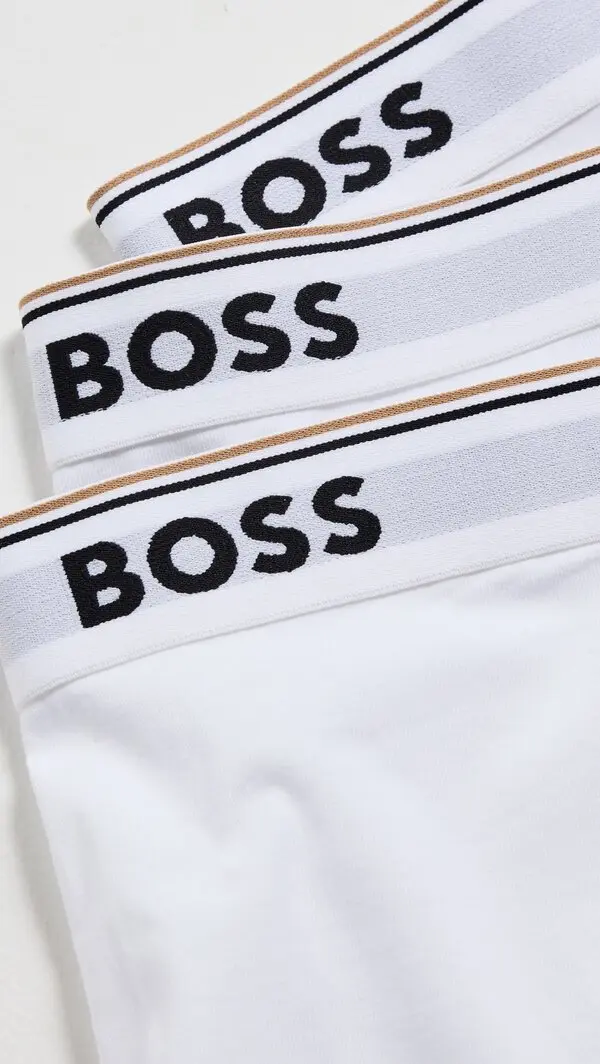 BOSS Stretch Cotton 3 Pack Trunks - White