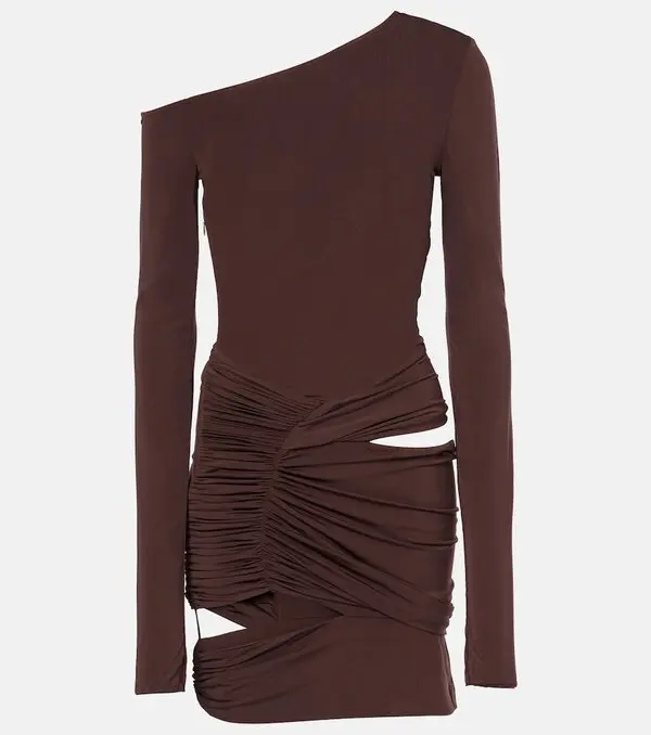 NENSI DOJAKA Asymmetric Cutout Minidress - Brown