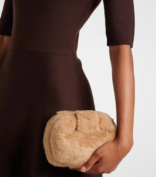 Gabriela Hearst Soft Demi Faux Shearling Clutch