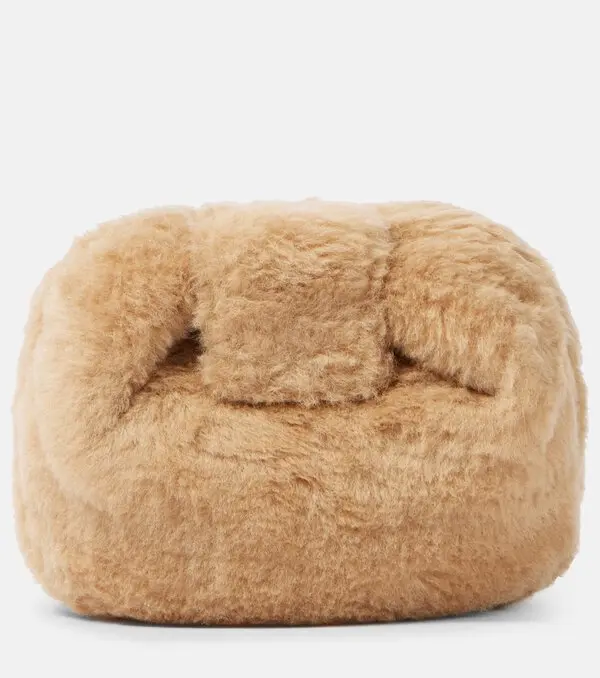 Gabriela Hearst Soft Demi Faux Shearling Clutch - Neutrals