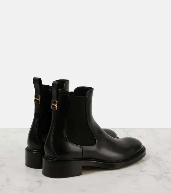 Chloé Marcie Leather Chelsea Boots - Black
