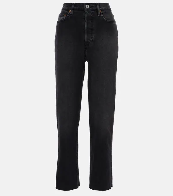 RE/DONE 70s Stove Pipe Straight Jeans - Black