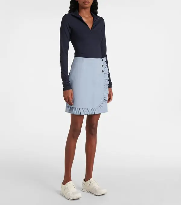 Tory Burch Ruffled Twill Miniskirt