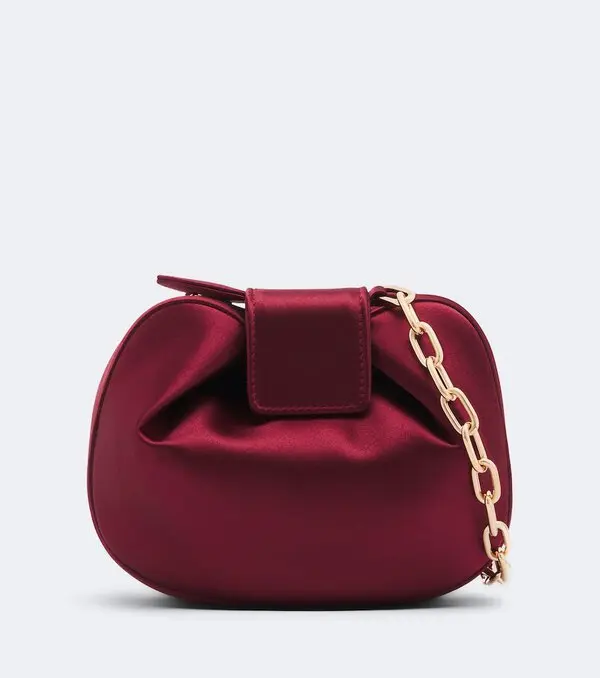 Gabriela Hearst Soft Demi Satin Clutch - Burgundy