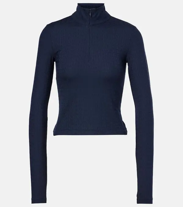 Tory Burch Cropped Jacquard Top - Blue