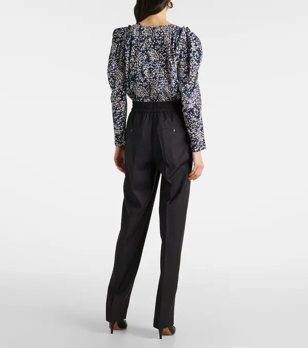 Isabel Marant Étoile Liska Checked Wool-blend Pants - Black