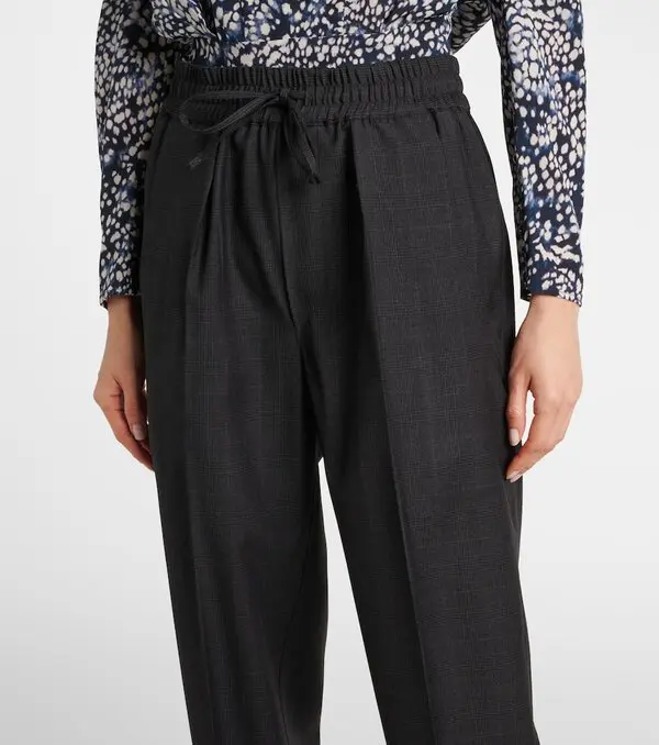 Isabel Marant Étoile Liska Checked Wool-blend Pants - Black