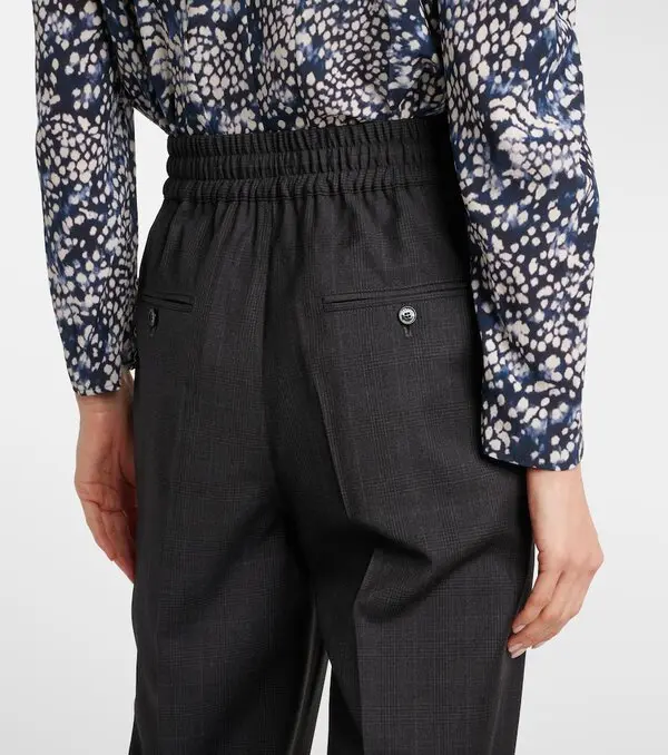 Isabel Marant Étoile Liska Checked Wool-blend Pants - Black