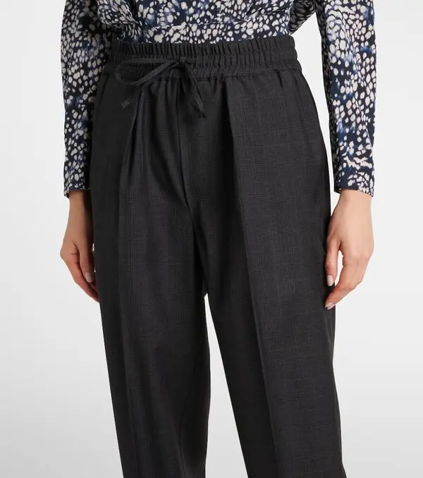 Isabel Marant Liska Checked Wool-blend Pants