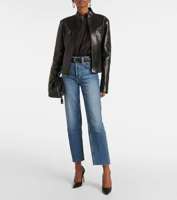 RE/DONE 70s Stove Pipe Straight Jeans - Blue