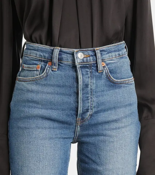 RE/DONE 70s Stove Pipe Straight Jeans - Blue