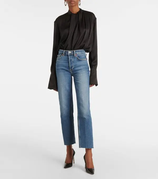 RE/DONE 70s Stove Pipe Straight Jeans - Blue