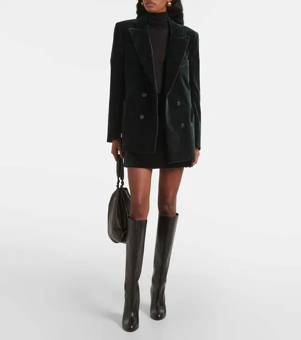BLAZÉ MILANO Jealousy Cotton Velvet Miniskirt - Green
