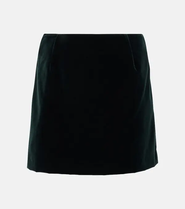 BLAZÉ MILANO Jealousy Cotton Velvet Miniskirt - Green